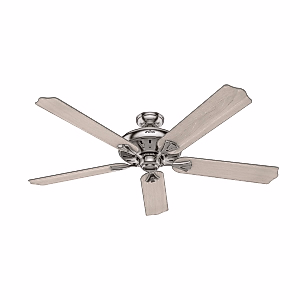 Hunter Fan Company, 51120, 60 inch Royal Oak Brushed Nickel Ceiling Fan and Handheld Remote