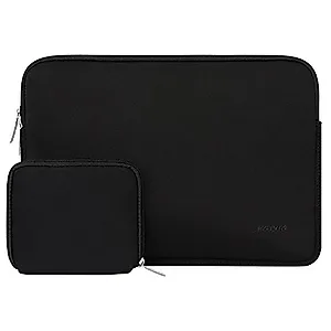 MOSISO Laptop Sleeve Compatible with MacBook Air/Pro, 13-13.3 inch Notebook, Compatible with MacBook Pro 14 inch 2023-2021 A2779 M2 A2442 M1, Neoprene Bag with Small Case, Black