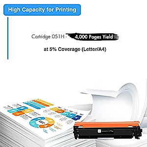 TRUE IMAGE Compatible Toner Cartridge Replacement for Canon 051H 051 MF267dw Toner imageCLASS MF264dw MF269dw MF267dw MF266dn MF263dn LBP161dn LBP162dw LBP1692dwkg Ink Printer(Black, 4-Pack)