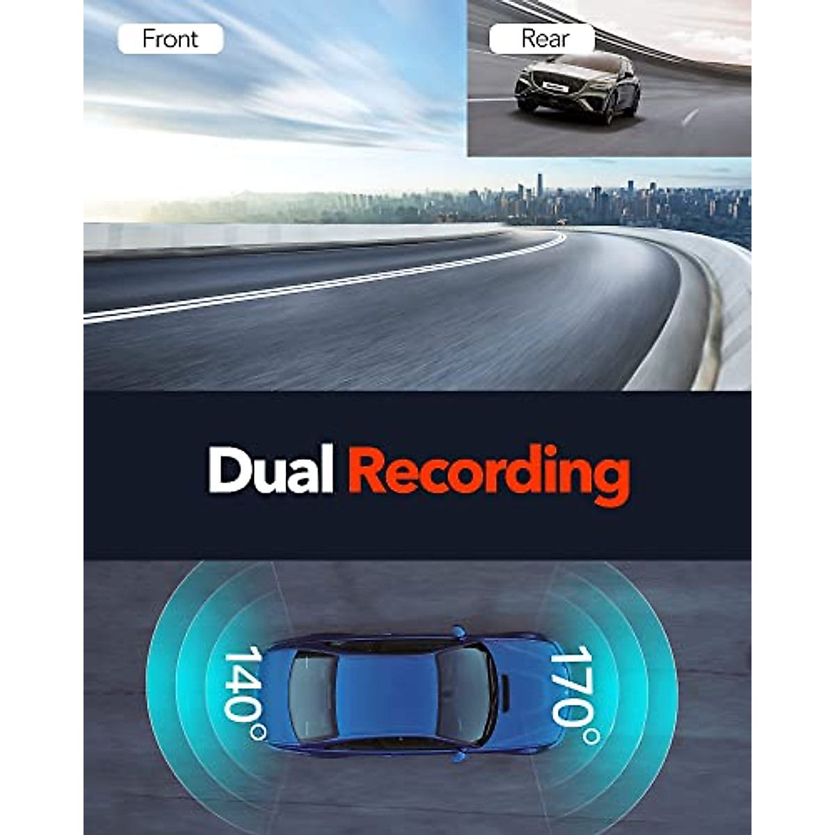REDTIGER F7N 4K Dual Dash Cam Built-in WiFi GPS Front 4K/2.5K and Rear 1080P Dual Dash Camera for Cars,3.18 inch Display,170 Deg Wide Angle Dashboard Camera Recorder,Support 256GB Max
