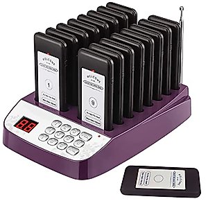 16 Restaurant Pager System Buzzers Wireless Calling Guest Waitin Social Distancing for Restaurant Food Truck Hospital Clinic Church Cafe Shop