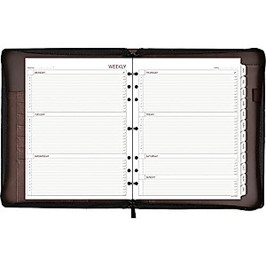 AT-A-GLANCE Day Runner Undated Harrison Leather Day Planner, 8-1/2-x-11-inch (307-0304), Brown