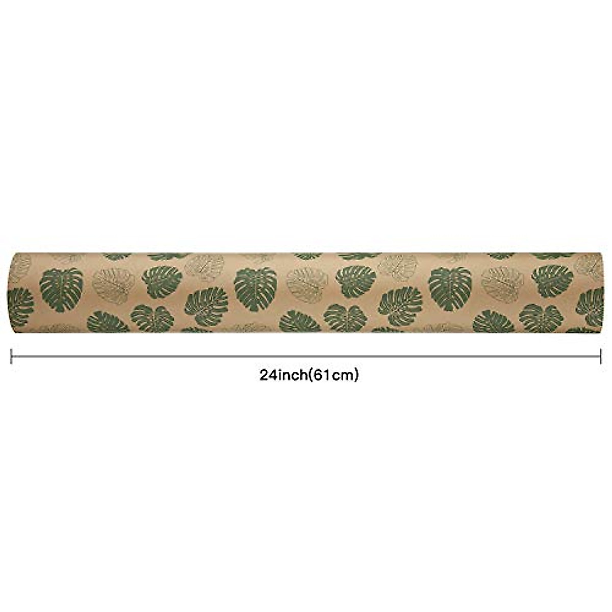 RUSPEPA Kraft Wrapping Paper Roll - Monstera Design Great for Summer, Holiday and Special Occasion Wrap - 24 inches X 100 feet