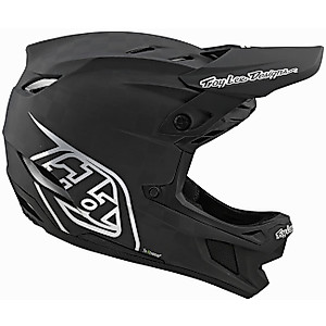 Troy Lee Designs D4 Carbon Full Face Mountain Bike Helmet for Max Ventilation Lightweight MIPS EPP EPS Racing Downhill DH BMX MTB - Adult Men Women - Black/Silver, Medium