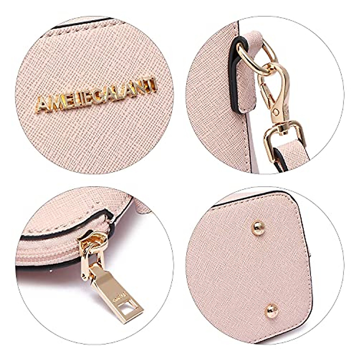 Crossbody Bags for Women, Lightweight Medium Dome Purses and Handbags with Adjustable Strap and Golden Hardwares