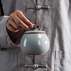 ZLDXDP Ceramic Tea Caddy Jar Small Jar Sealed Food Storage Tank Sugar Bowl Home Storage Box Tea Utensils Tea Container Organizer