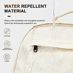 WEPOET Aesthetic College Backpack For Women Cute School Backpacks Casual Daypack Water Ressistant Travel Rucksack Laptop Backpack Middle School Bag For Teen Girls(Beige)