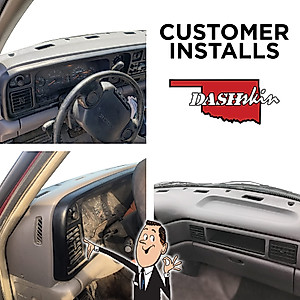 DashSkin Molded Dash Cover Compatible with 1997 Dodge Ram 1500/2500/3500 in Mist Grey - Easy Cracked Dashboard Fix - Made in America