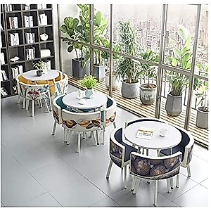 Office Reception Round Table- Conference Reception Room Coffee Table with Chair, Nordic Reception Desk and Chair Combination Hotel Tables and Chairs Simple Square 80cm Desktop Restaurant Tables and Ch
