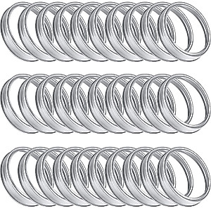 30 Pieces Wide Mouth Mason Canning Rings 3.43 Inch Mason Jar Replacement Metal Rings Rust Proof Screw Bands Tinplate Metal Bands Rings for Mason Canning Jar, Canning Jars, Storage, Silve