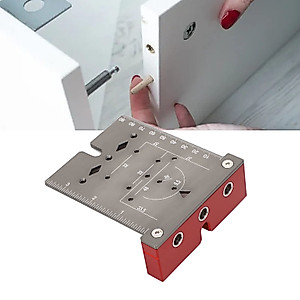 Stainless Steel Cup Style Concealed Hinge Jig with Clamp,35mm Drilling Guide Hole Punch Locator Kit for Cabinet Door Hinges Inset Improve Mounting Efficiency (L)