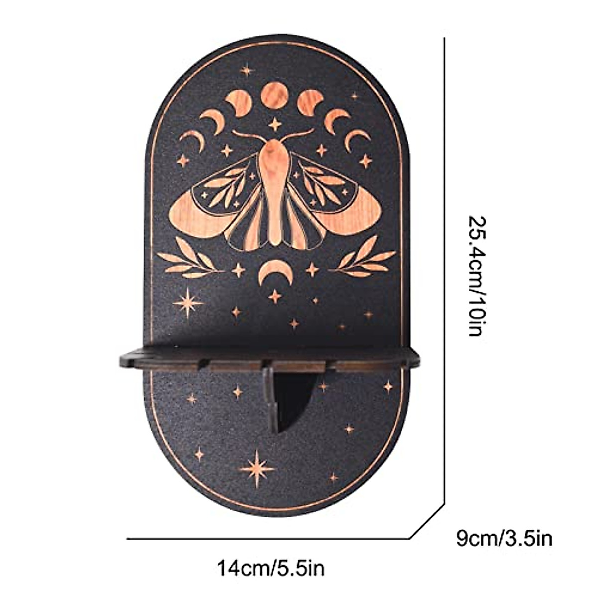 Frifer Crystal Stone Shelf | Wooden Stones Display Floating Shelf with Installing Buckles,Home Use Shelf for Living Room, Bedroom, Bathroom