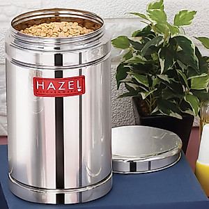 HAZEL Stainless Steel Container Set | 1200 ml Set of 5 Steel Container for Kitchen Storage Set | Air Tight Containers for Kitchen Storage | Ideal for Storing Rice, Cereal, Pulse, Snacks.