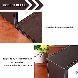 PU Leather Rectangular Tissue Box Cover - Multifunctional Tissue Box Holder with Stationery Remote Control Box, Decorative Tissue Pen Remote Organizer for Home/Office/Restaurant (Brown)