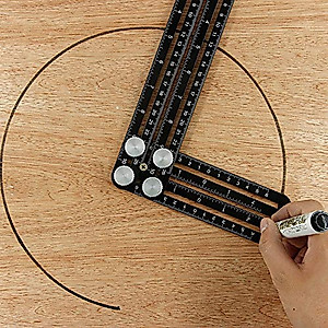 Six-Sided Aluminum Alloy Angle Measuring Tool, Angle Ruler Template Template Tool Full Metal Measuring Rules Layout Tool for Handymen Builders DIY Carpenters Craftsmen