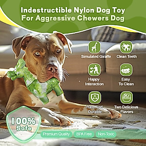 GASAPET Large Dog Chew Toys for Aggressive Chewers, Indestructible Dog Toys for Large Breed - Giraffe Shape Durable Dog Toys - Heavy Duty Dog Toys for Small/Medium/Large Dogs Breed