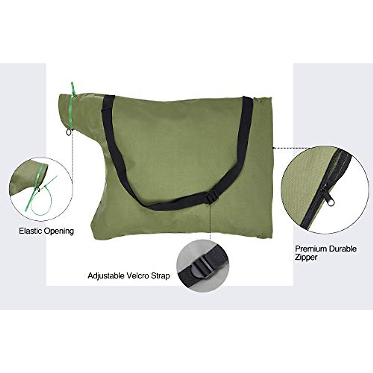 Zipcase Leaf Blower Vacuum Zippered Bottom Dump Bag for for Ultra Blower Rake & Vacuum Leaf Blowers