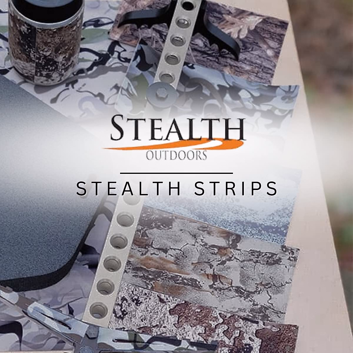 Stealth Strips Strata Camo Silencing Tape | Self Adhesive Silencing Fabric | Great for Quieting All of Your Metal Hunting Gear and Accessories | (4” X 72” Roll) (Strata Camo, 4" Wide)