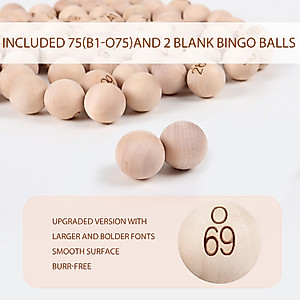 GSE Games & Sports Expert 7/8-Inch Bingo Balls, Solid Wooden Replacement Bingo Game Balls for Parties, Bingo Nights, Prize Raffles
