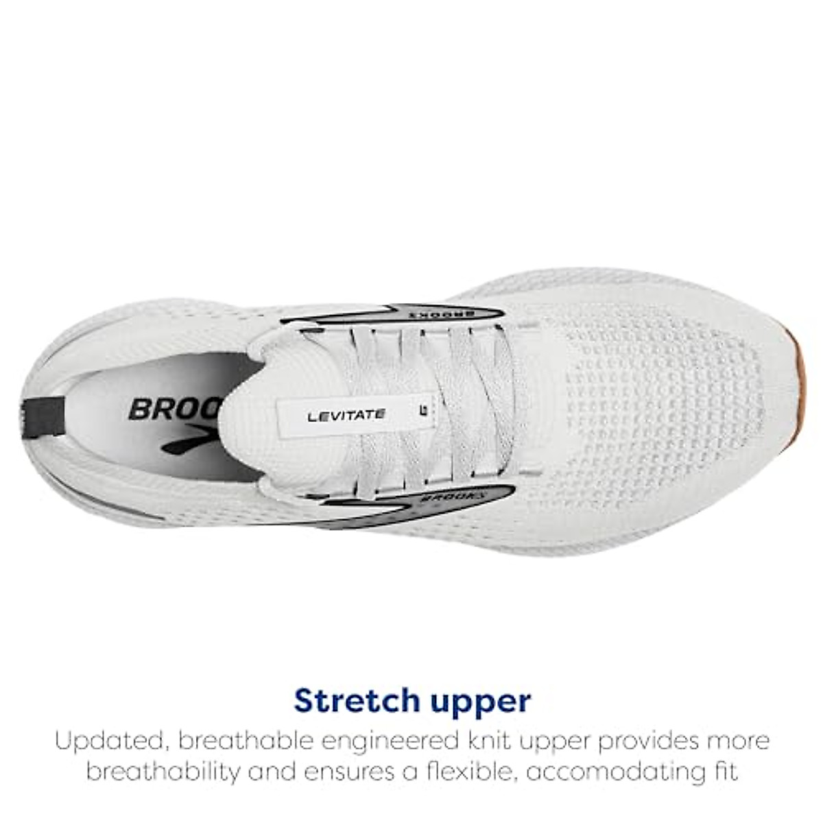 Brooks Women’s Levitate Stealthfit 6 Neutral Running Shoe - White/Bran - 7 Medium