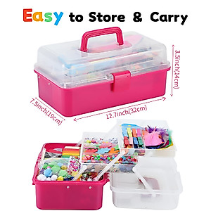 VOLINFO Kids Arts and Crafts Supplies Set- Toddler 1600 Pcs DIY Craft Box Include 26 Pcs Rainbow Scratch Art Set, Craft Supplies & Materials, Folding Storage Box, All in One Craft Kit for Kids Gift