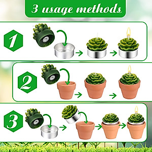 84 Pcs Succulent Candles Cactus Candles with Terracotta Pot Mini Baby Shower Plant Candles Novelty Handmade Tealight Terrarium Plant Candles Bulk for Party Favor Fiesta Birthday Wedding Home Decor
