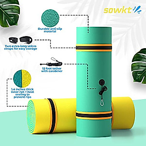 SOWKT Lily Pad Floating Mat (12 x 6 ft) - Made in USA Large Floating Water Mat for Lake and Boating - Floating Water Pad for Lakes | Lilly Pad Floating Water Dock Holds up to 880lbs.