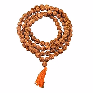 IS4A Nepali Rudraksha Mala with Certificate for Wearing and Japa Mala (5 Mukhi Mala, 108 Beads Mala).