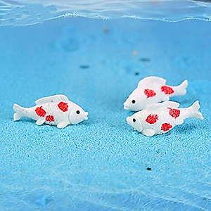 MAOMIA 20 Pcs Miniature Fish Figurines Resin Fish Tank Decoration Fairy Garden Mini Goldfish Micro Landscape Decor Ornament