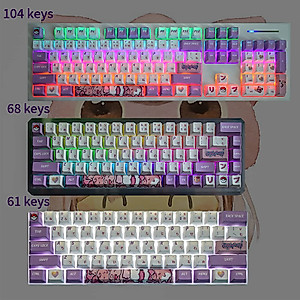 i Maifu Ray Anime Keycaps,Japanese Cute Keycaps,Cherry Profile PBT Keycaps with Key Puller for Mechanical Gaming Keyboards