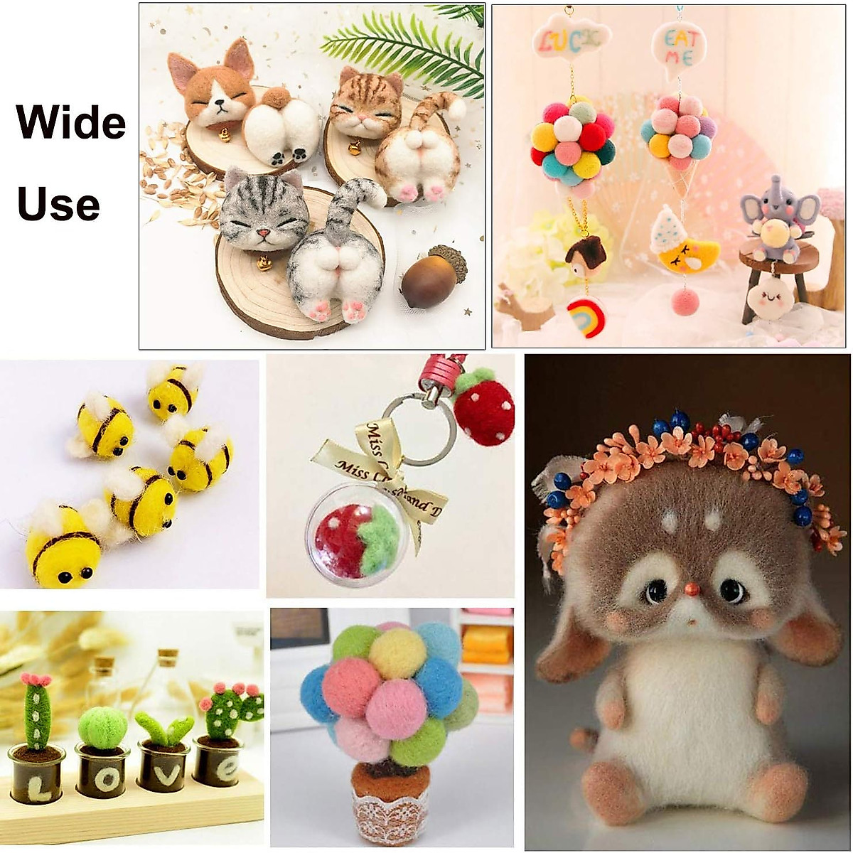 Needle Felting Kit,Wool Roving 40 Colors Set,Needle Felting Starter Kit,Wool Felt Tools with Felting Tool Instruction Included for Felted Animal Needle Felting Supplies