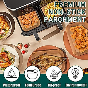 Air Fryer Disposable Paper Liner, Rectanglar Airfryer Insert Parchment Tray Liners for Ninja Foodi DZ201 Dual Basket Oven Accessories, Food Grade Unbleached Waterproof Non Stick Baking Cooking Filters