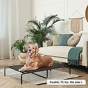 Elevated Dog Bed, Cooling Outdoor Raised Dog Pet Cot for Small Dogs Portable Waterproof Puppy Cots Beds with Washable Mesh for Indoor, Outdoor, 44in, Dark Brown