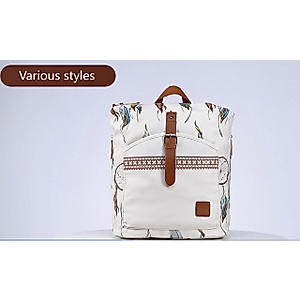 Backpack Purse Women Ladies Fashion Casual Lightweight Shoulder Bag Travel Daypack (Feather Beige)