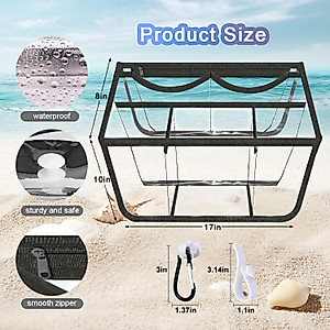 Everfunny Clear Waterproof Organizer Bag with 2 Hooks for Bogg Bag, Insert Pouch for Organizing Divide Space