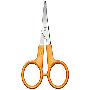 Fiskars Embroidery Curved, Length: 10 cm, For Right- and Left-handed Users, Stainless Steel Blade/Plastic Handles, Orange, Classic, 1005144
