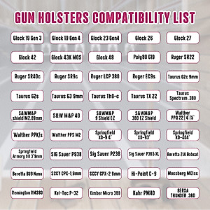 PODFAN Universal Gun Holsters for Men/Women,IWB 9mm Pistols Holster Right Left Handed,Concealed Carry,Fits S&W M&P Shield Glock 9/40 P320 17 19 26 27 42 43,Similar Handguns (Pink-Right Hand)