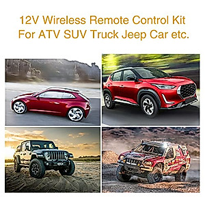 IVONNEY Ggeneric Wireless Winch Remote Control Kit Universal 12V Handset Switch Controller 100 Feet for ATV Truck Jeep SUV Car