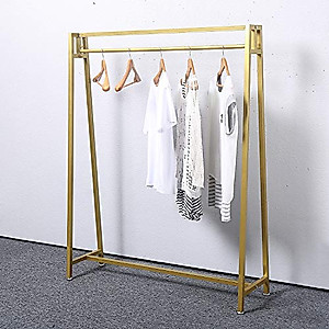 MBQQ Moden Metal Clothes Rack with Clothing Hanging Rack Organizer for Laundry Drying Rack Display Racks Garment Racks,Gold