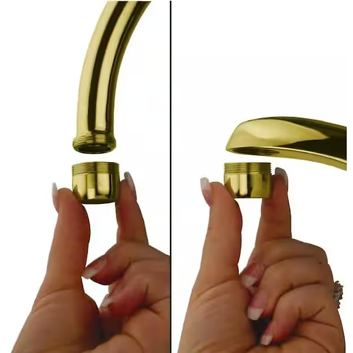 Polished Brass Aerator Housing Faucet 1.0 gpm 1.2, 1.5, 1.8, 2.2 flow rates insert Washer Dual/Male/Female Standard Threads (Male Thread, Green 1.5 gpm)
