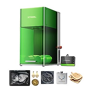xTool F1 Ultra 20W Fiber & Diode Dual Laser Engraver, 10000mm/s Ultra Fast Laser Engraver and Cutter Machine for Jewelry, Metal, Wood, with Smart Camera, Auto Streamline, 3D Engraving Machine