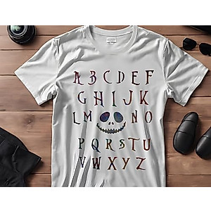 Nightmare Before Christmas Font Alphabet Stencil Template Reusable for Painting on Walls, Wood, Arts and Crafts (283) - 8.5 x 11 Inches