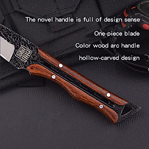 HENWAFX boning knife for meat cutting,Hand Forged Chef Knife Meat Butcher Cleaver Kitchen Knife for Outdoor hunting camping barbecue with sheath, meat and fish fillet bbq knife