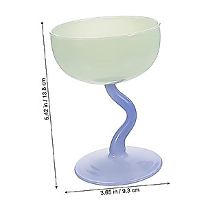 NOLITOY 3pcs Yogurt Fancy Party Sundae Dish Trifle Birthday Champagne Parfait Cereal Salad Wedding Cream Bowls Dessert Pudding Glass Condiment Blue Cup Home Decorative Footed Wine