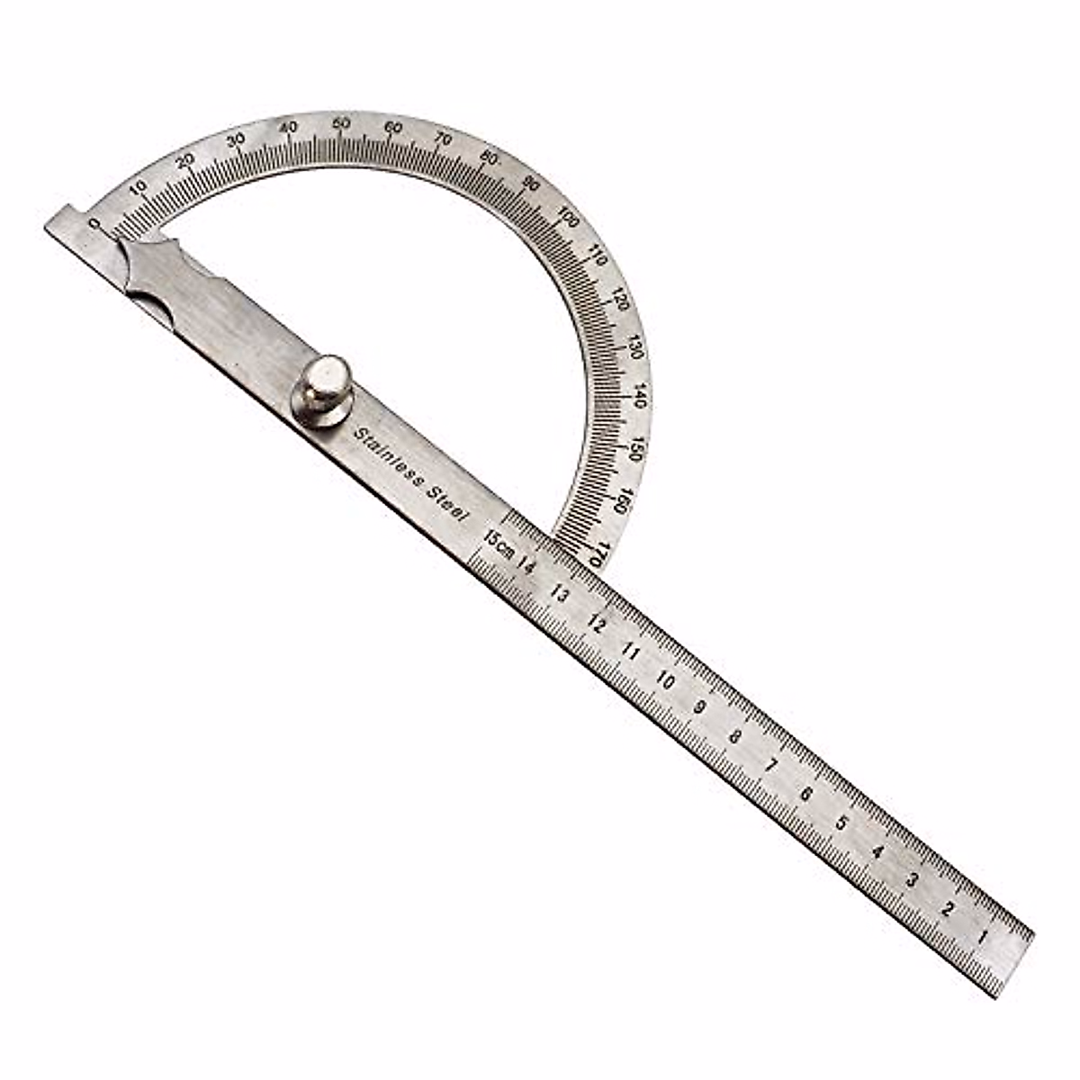 Sipery Angle Finder Protractor 0-180 Degrees Stainless Steel Goniometer Ruler with Swing Arm Measuring Ruler Tool (arm measuring 150mm/6inch)