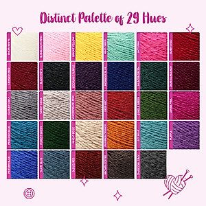 Woolen Delights Soft Wool Yarn for Crocheting, 3 Skeins, 522Yds/300G, Free Patterns - #4 Medium Aran/Heavy Worsted Weight Wool Yarn for Knitting - Crimson Red