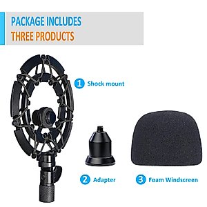 Blue Yeti Nano Shock Mount with Pop Filter, Alloy Shockmount with Foam Windscreen Reduces Vibration and Shock Noise Matching Boom Arm Mic Stand, Designed for Blue Yeti Nano Microphone by YOUSHARES