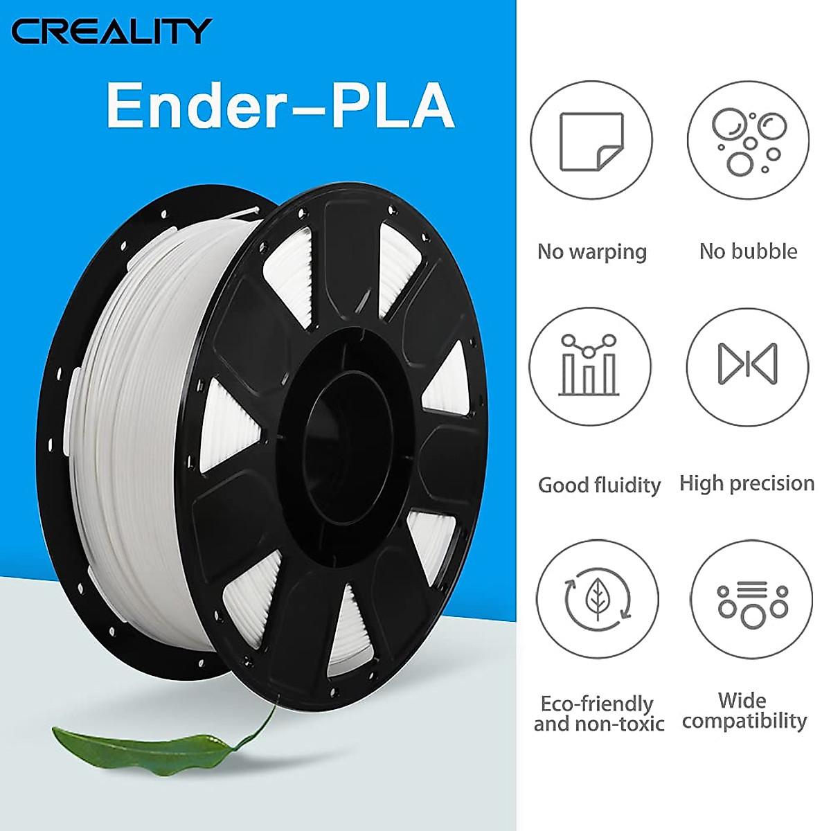 ARAMOVA Ender Series- PLA 3D Printer Filament 1.75mm, Upgrade Stronger Toughness Printing Consumables, Dimensional Accuracy ± 0.03 mm, 1 KG (2.2 LBS)