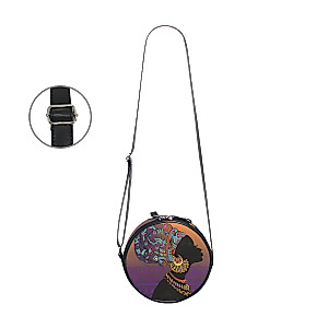 ALAZA Ethnic Silhouette African Woman Round Crossbody Bag Canvas Messenger Purse