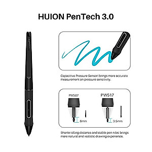 HUION KAMVAS 13 Drawing Tablet with Screen, 13.3" Full-Laminated Graphics Tablet with Battery-Free Stylus Tilt Support for Digital Art, Paint & Design, Work with Mac, PC & Mobile, Black